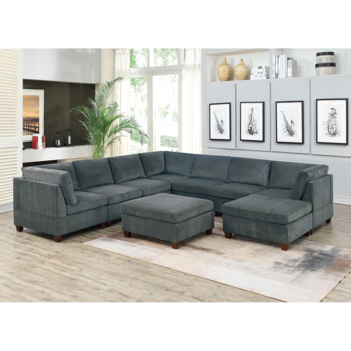 Click here for Streamdale Furniture Grey Chenille Modular Section... prices