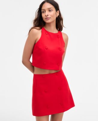 French Connection Women's Azra Twill Double-Breasted Top - Macy's