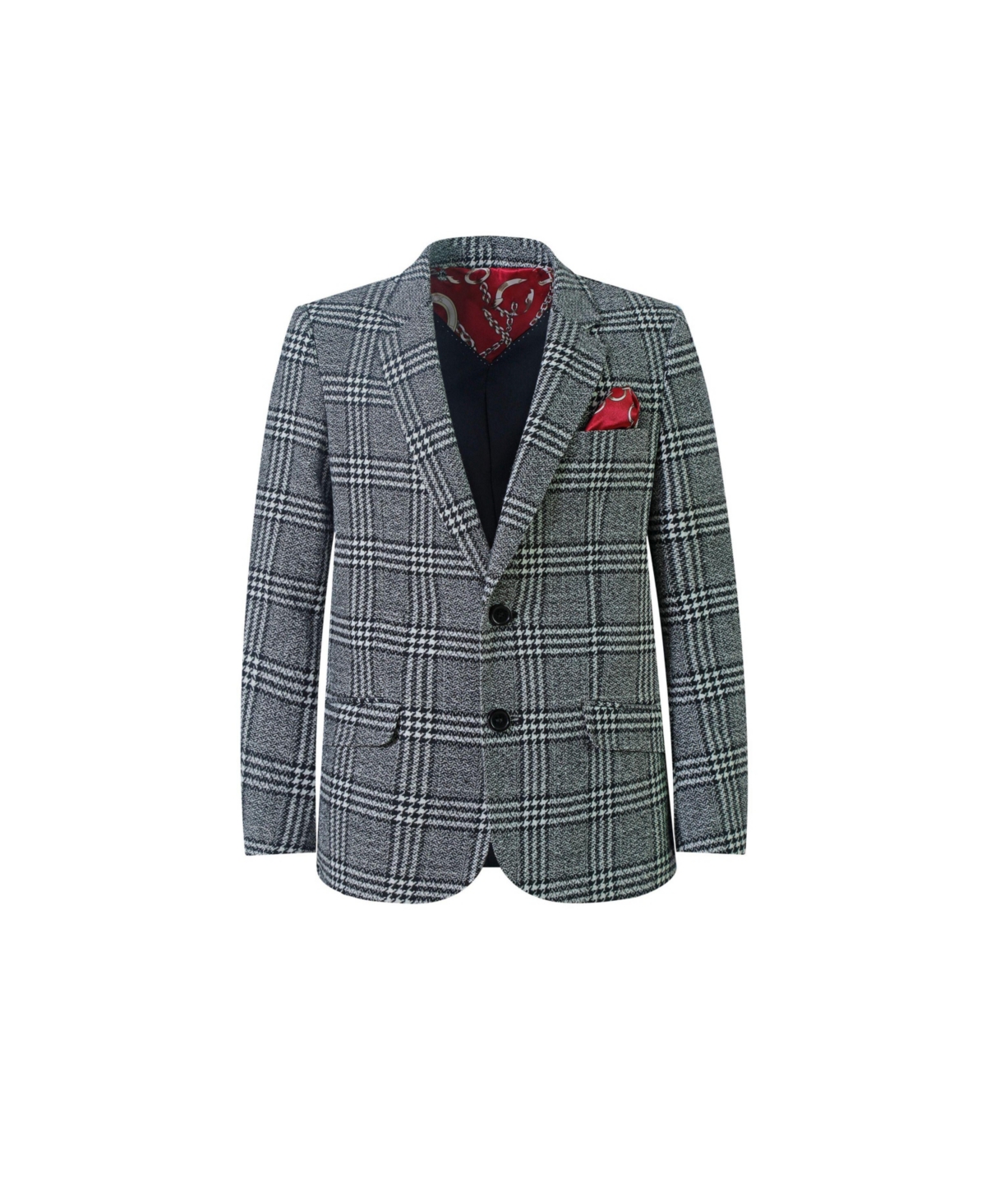Click here for Elie Balleh Boys Black Slim Fit Windowpane Blazers... prices