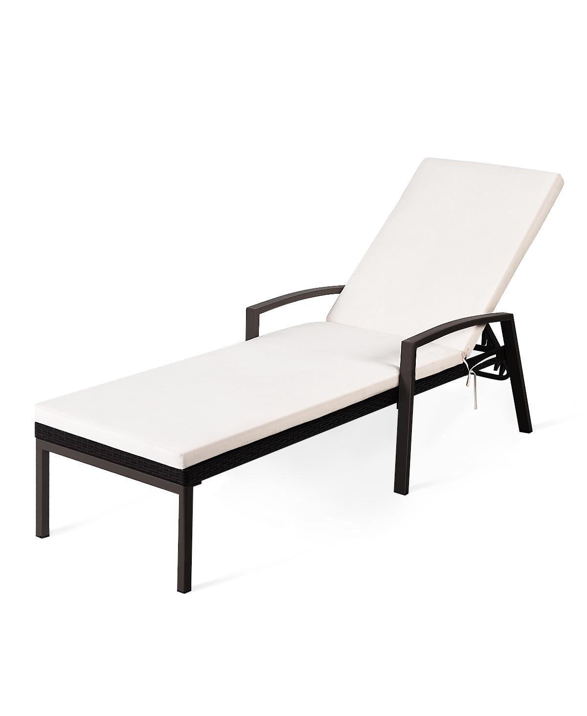 Click here for Gymax Adjustable Rattan Chaise Recliner Lounge Cha... prices
