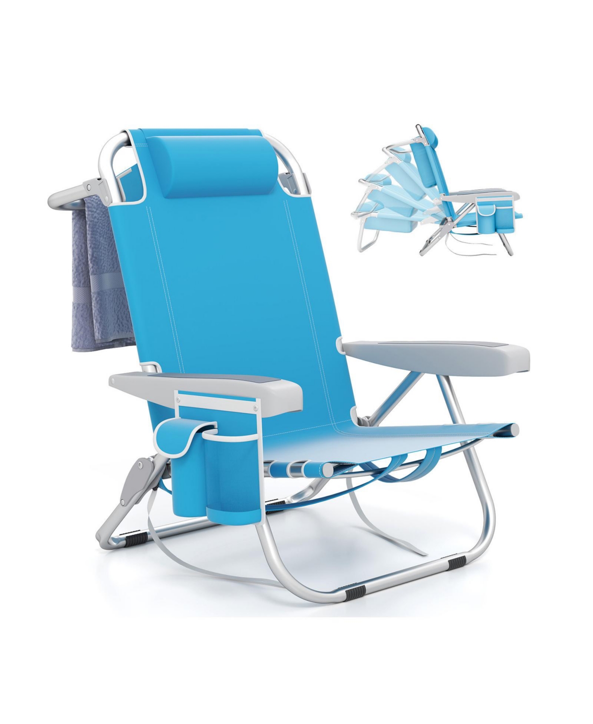 Click here for 1 Piece Foldable Backpack Beach Chair with Cup Hol... prices