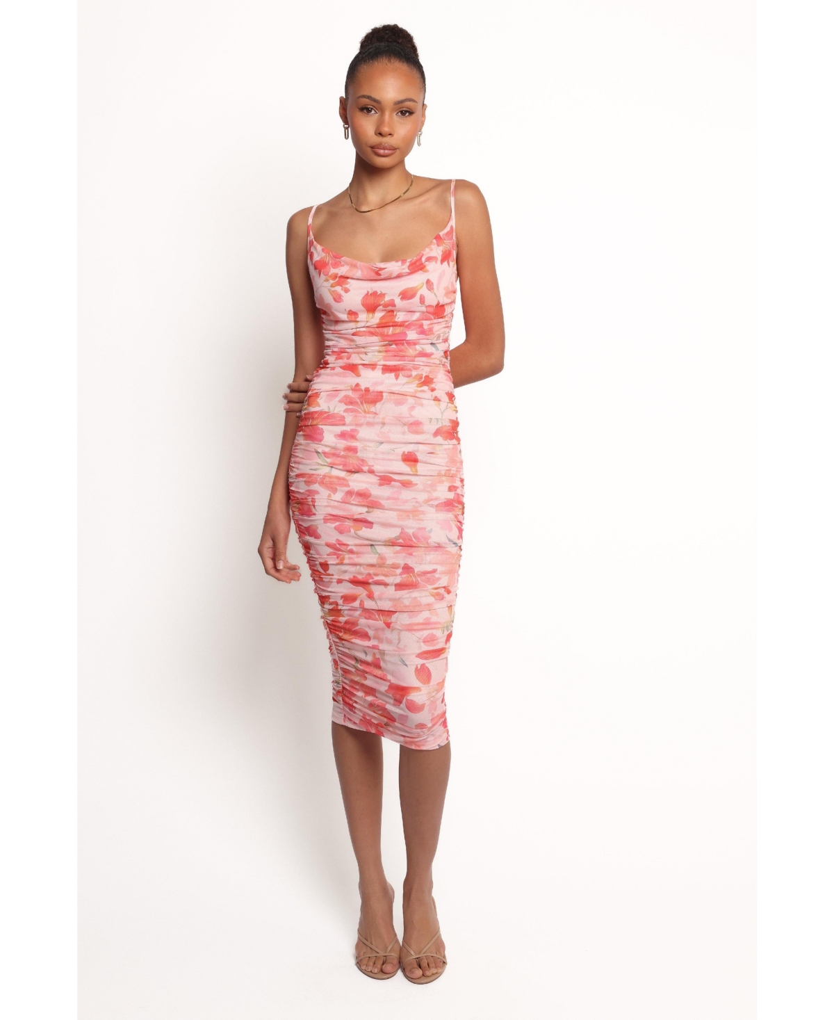 Click here for Petal and Pup Womens Tempest Midi Dress - Pink flo... prices
