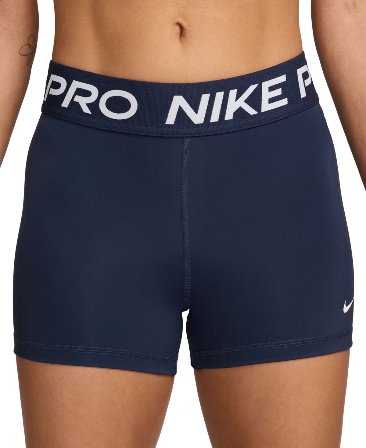 Click here for Nike Pro Womens 3 Shorts - Midnight Navy/white prices