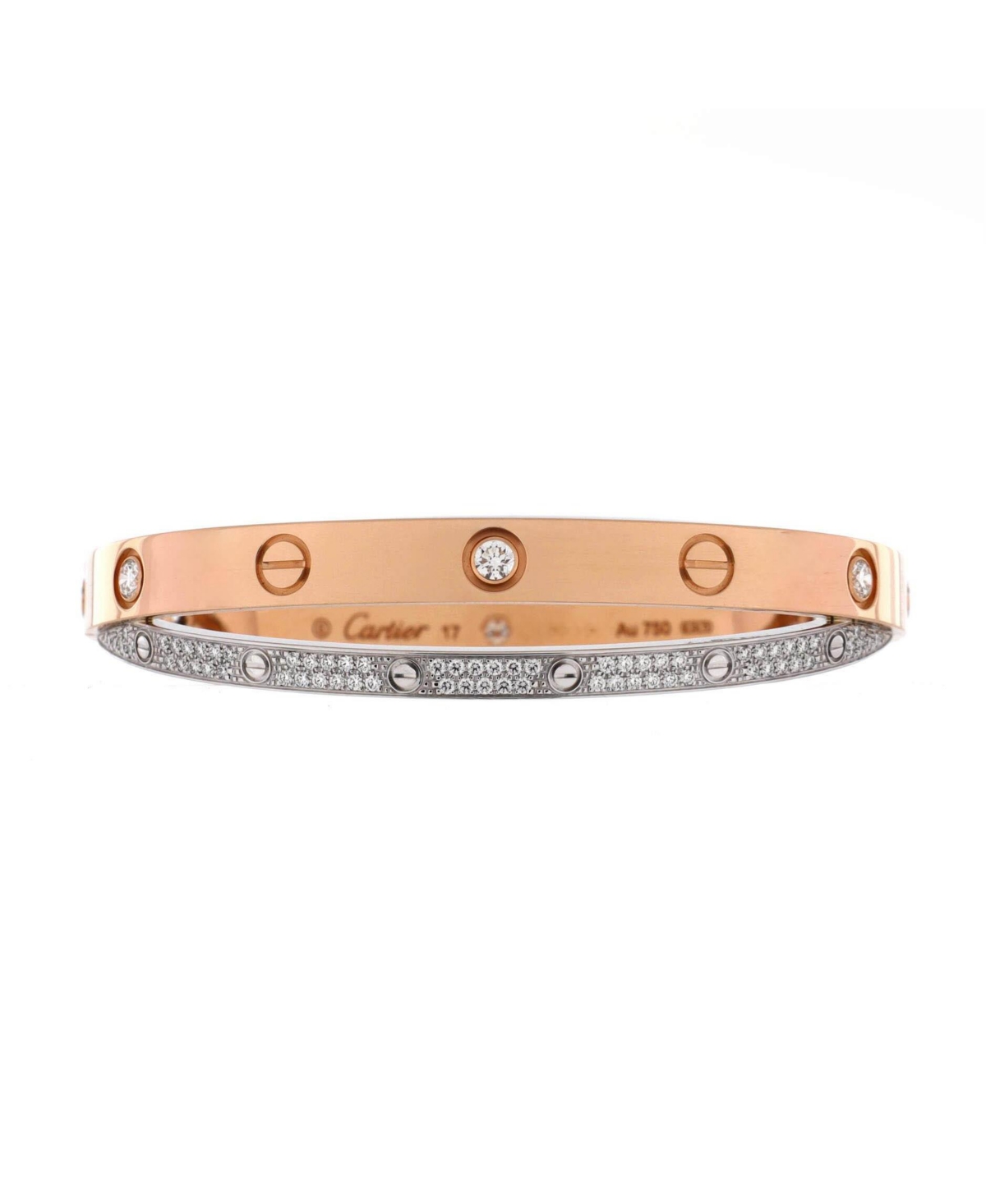 Click here for Pre-Owned Cartier Double Love Bracelet 18K Rose Go... prices