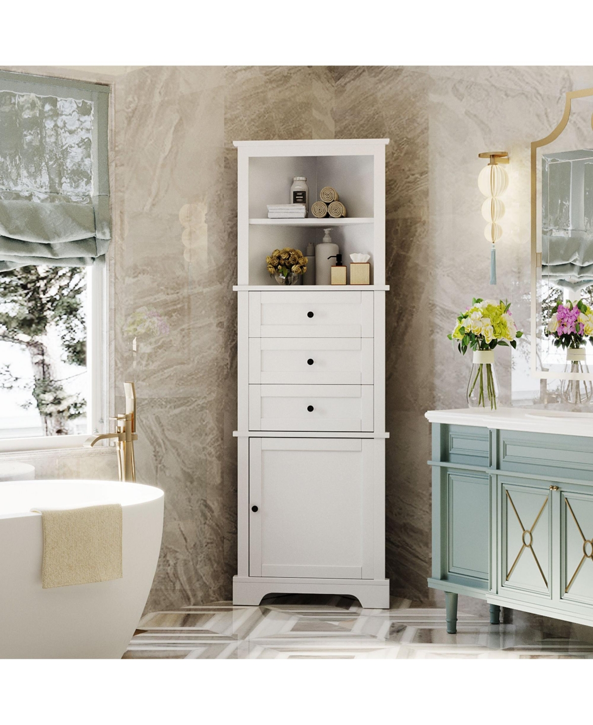 Click here for Casainc 68.9"H Triangle Tall Cabinet with 3 D... prices