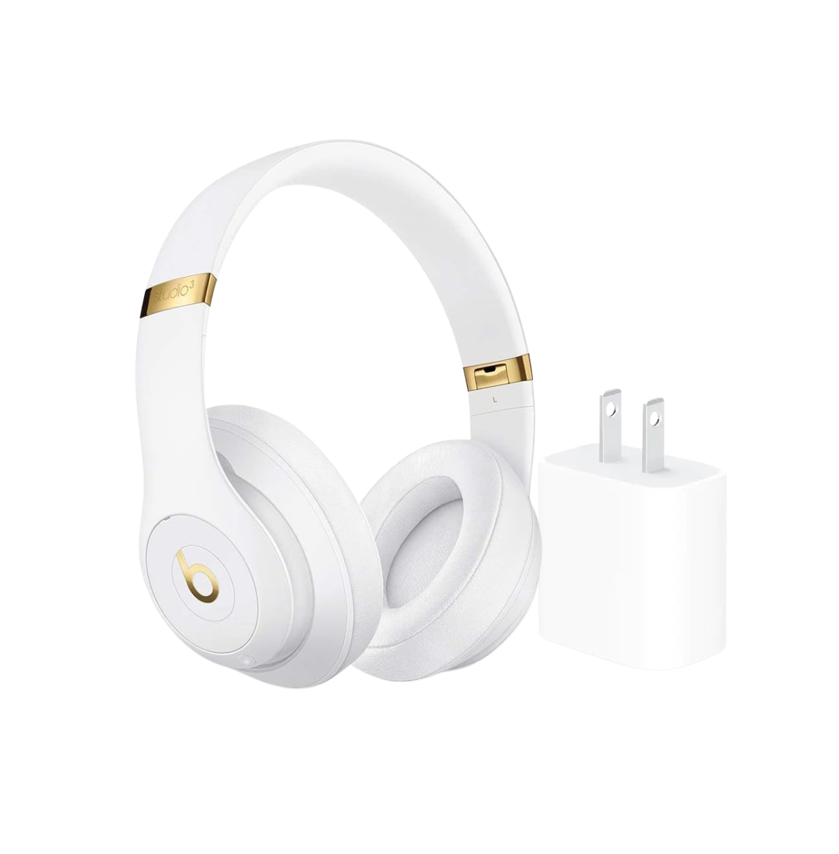Beats - Studio 3 Wireless Bluetooth Headphones + Power Adapter - White