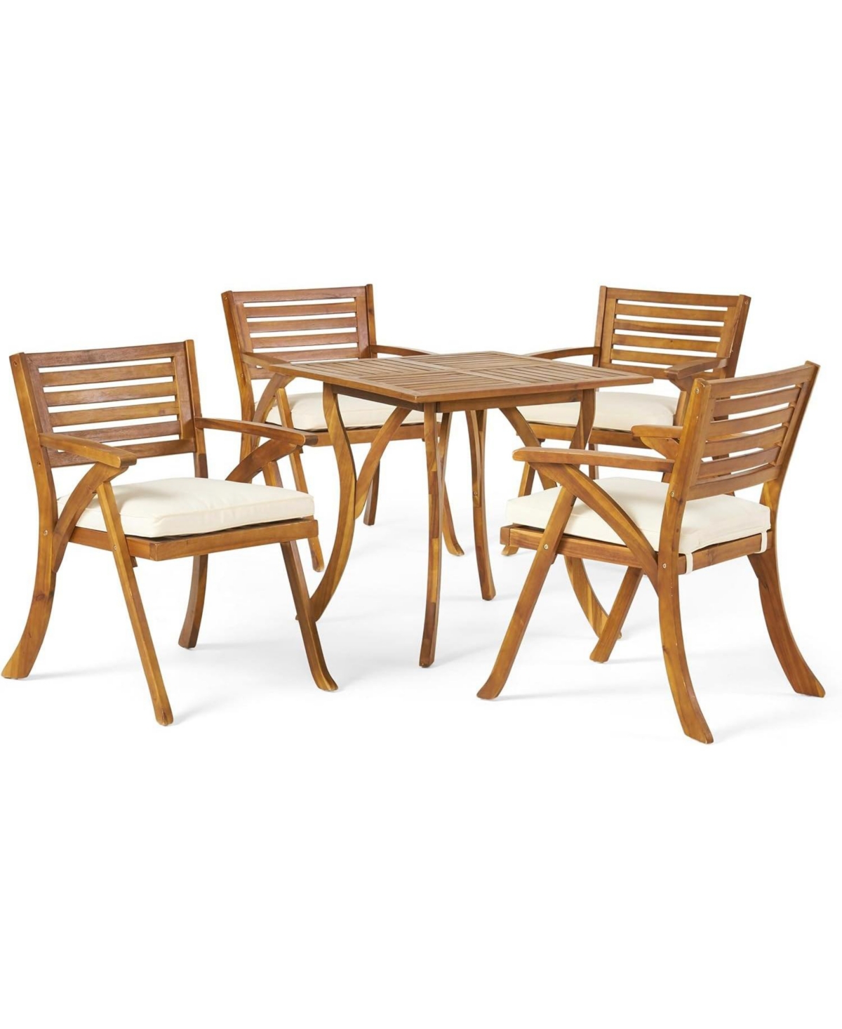 Click here for Streamdale 5-Piece Acacia Wood Dining Set With Cus... prices