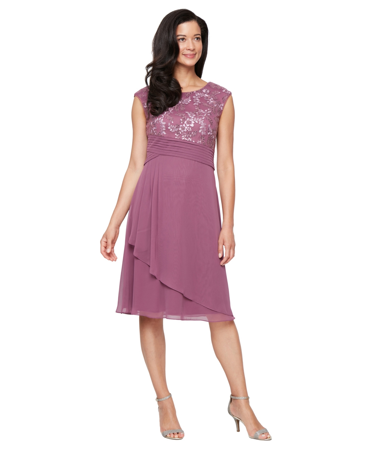 Click here for Alex Evenings Womens Stretch Tulle A-Line Dress -... prices