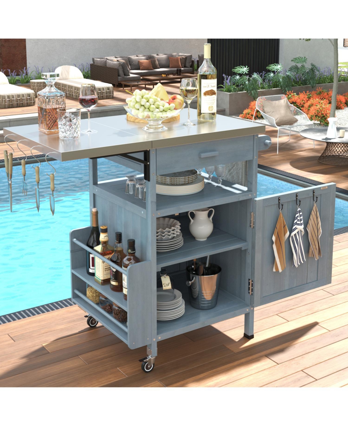 Click here for Outdoor Grill Cart with Stainless Steel Top & Stor... prices