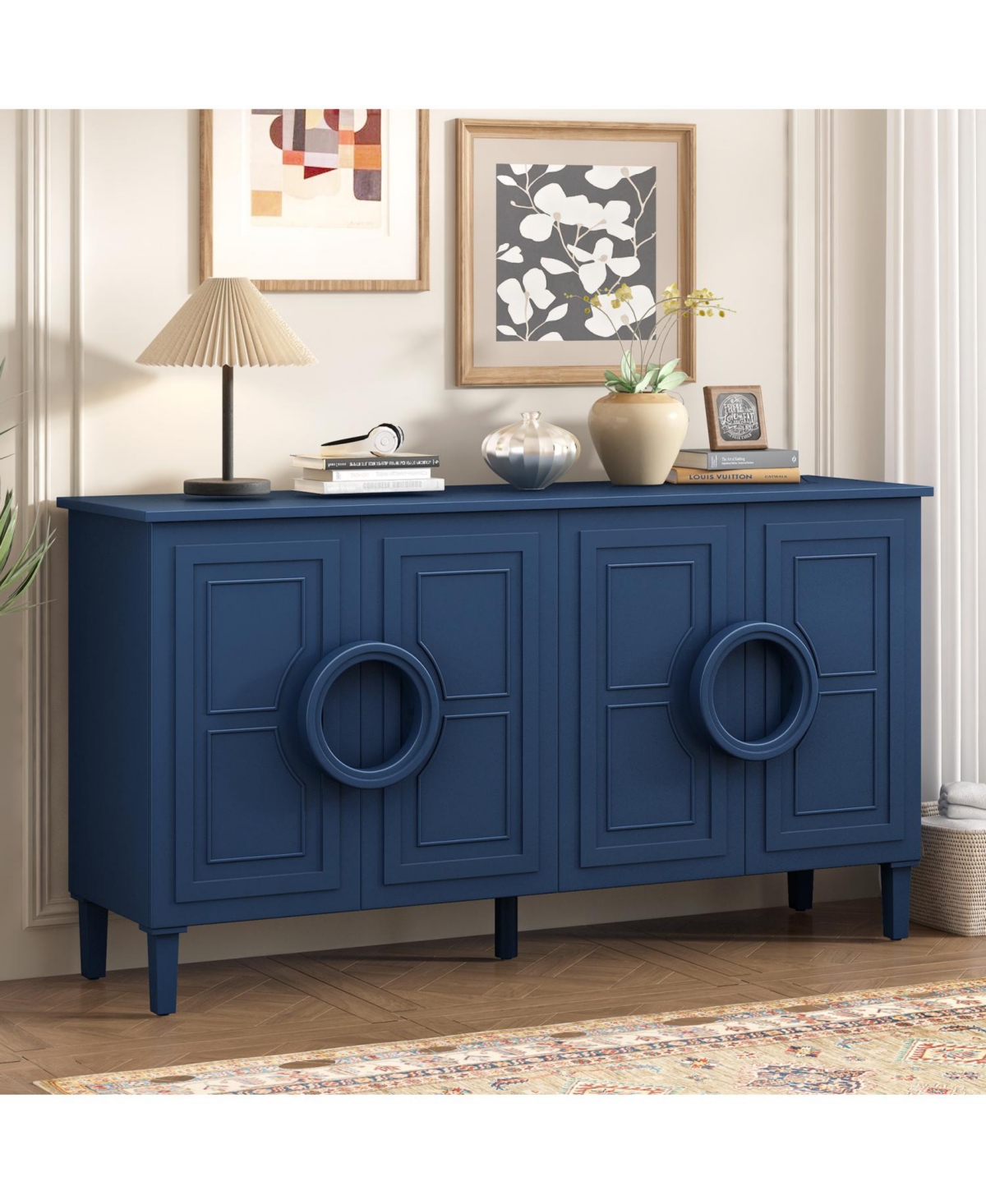 Click here for French-Inspired 4-Door Sideboard - Navy blue prices