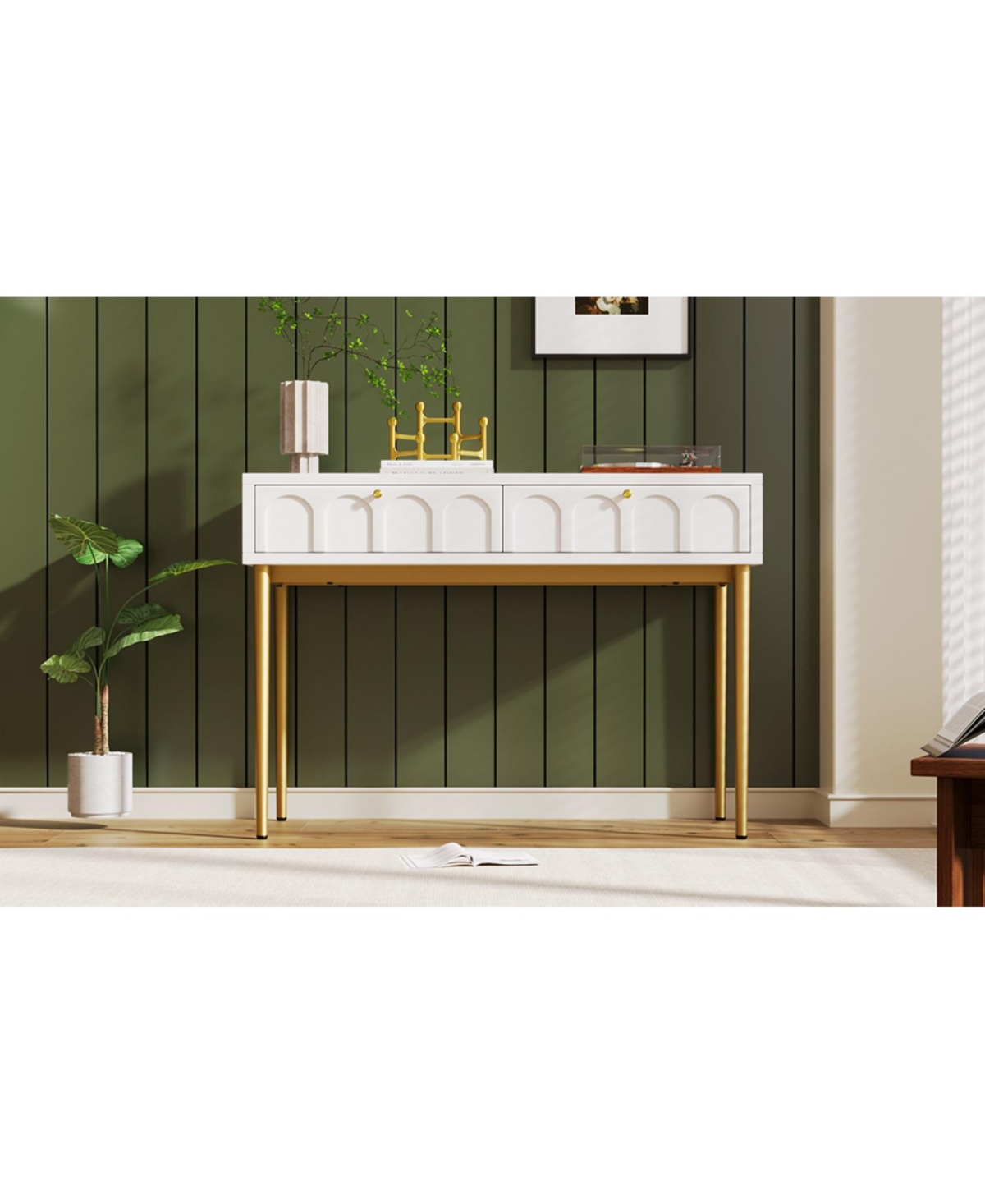 Click here for Modern Metal & Wood Double Drawer Dressing Table -... prices