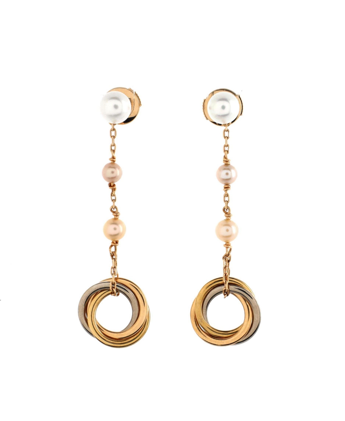 Click here for Pre-Owned Cartier Trinity Pearl Drop Earrings 18K... prices