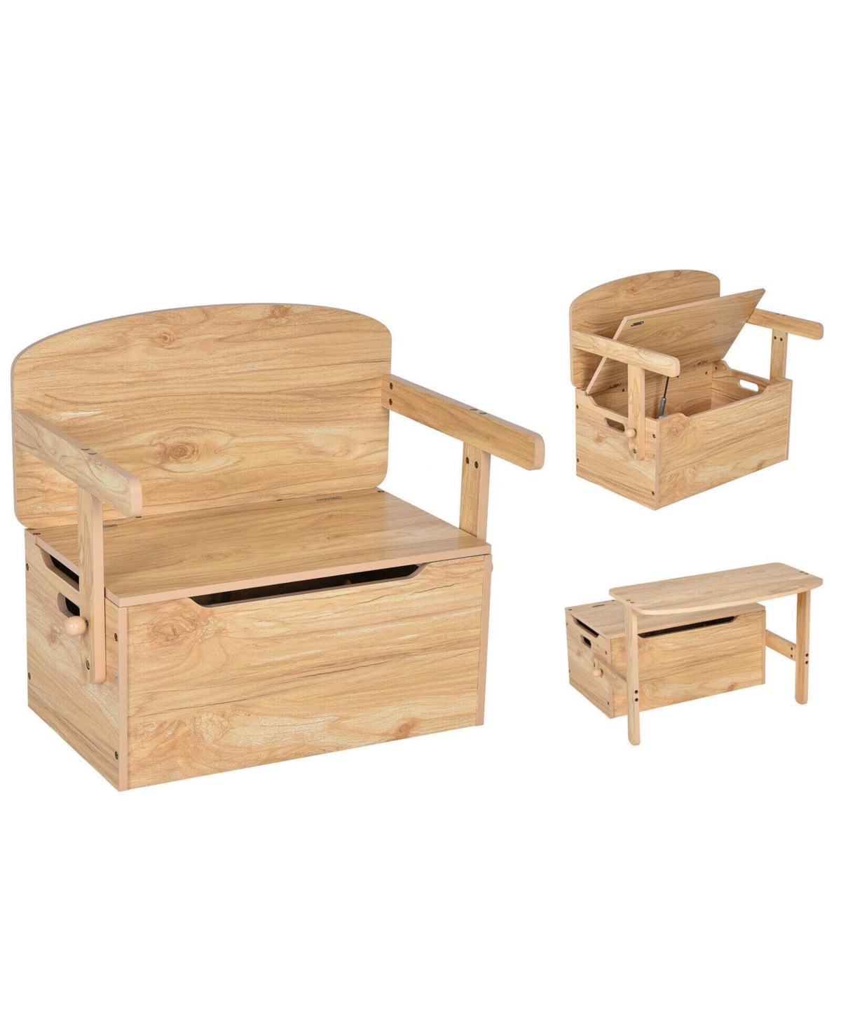Click here for 3-in-1 Kids Convertible Storage Bench Wood Activit... prices
