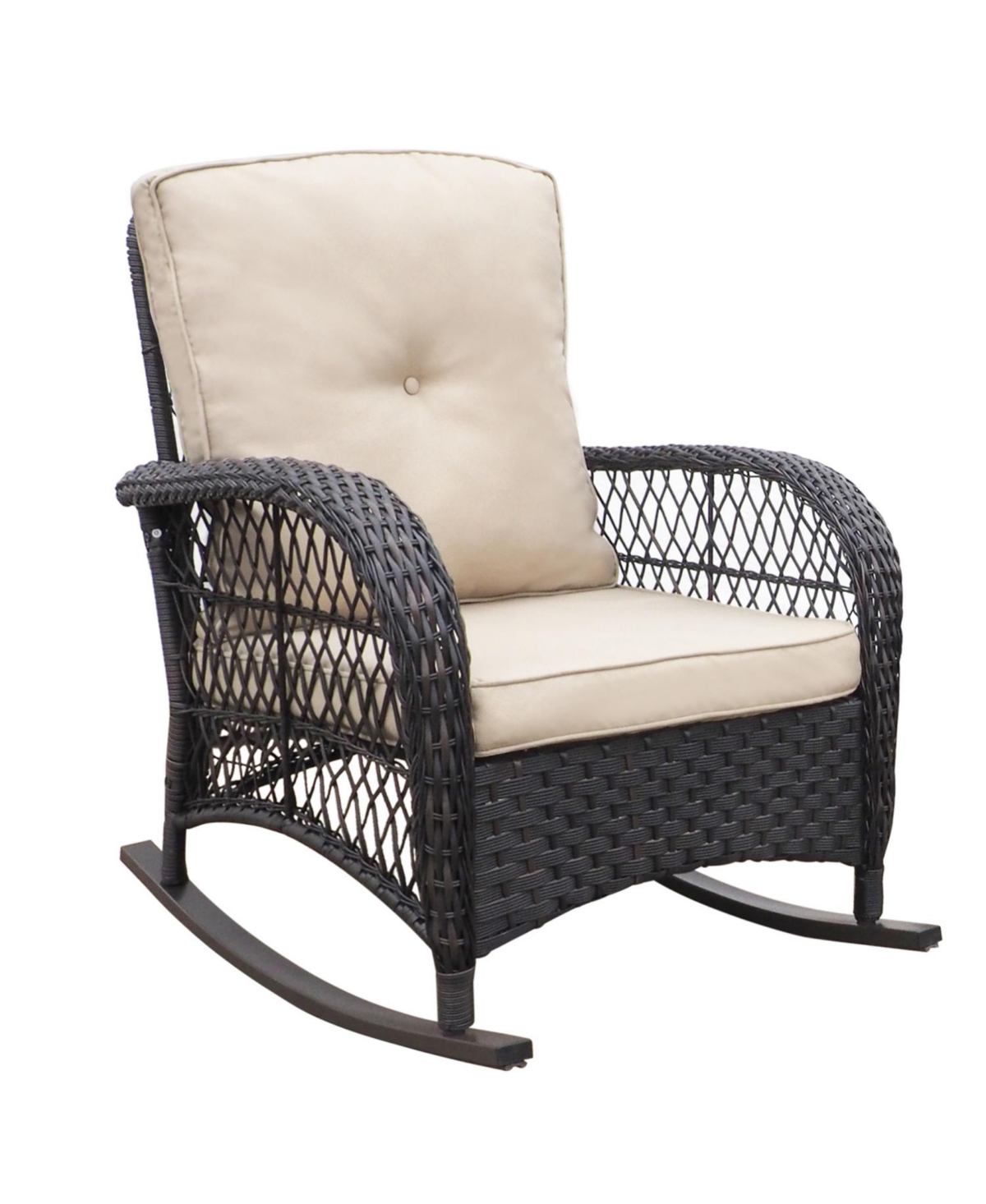 Click here for Outdoor Rattan Rocking Chair - Brown+beige prices