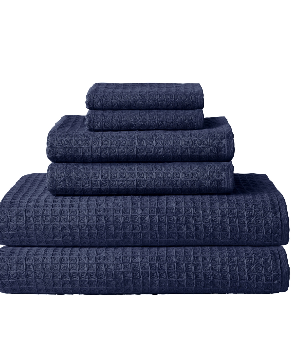 Click here for Uchino Waffle Twist 6-Pc. Bath Towel Set - Indigo prices