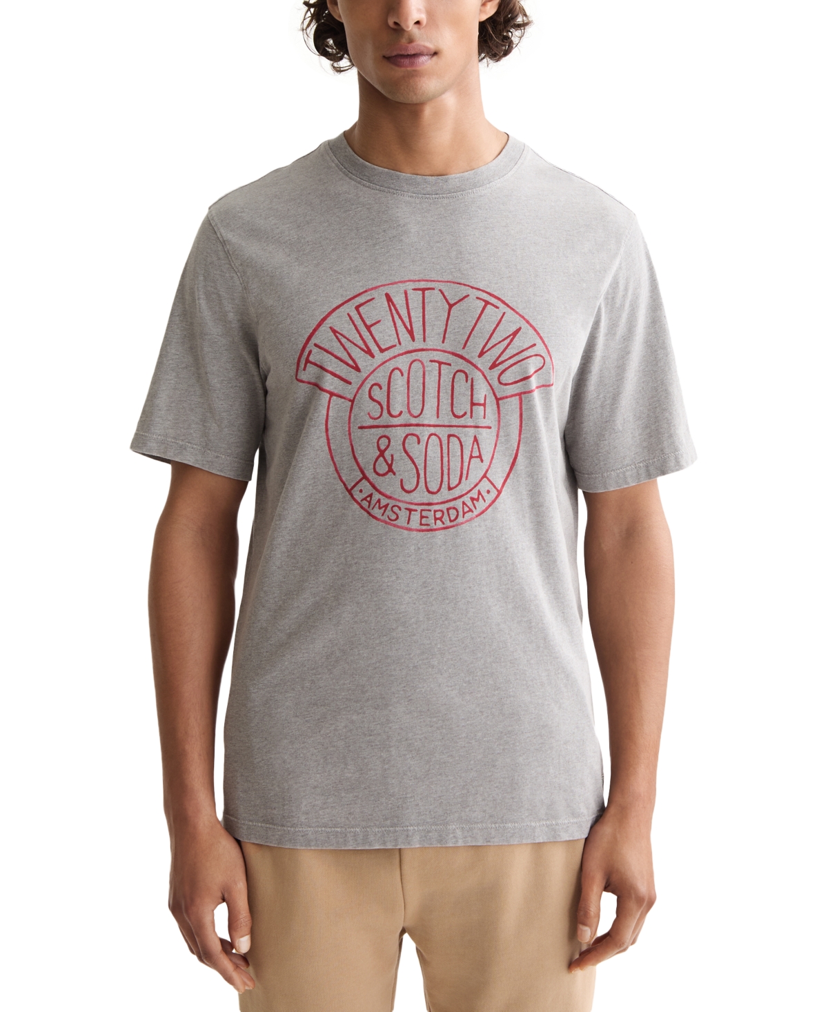 Click here for Scotch & Soda Mens Logo Graphic T-Shirt - Grey Mel... prices