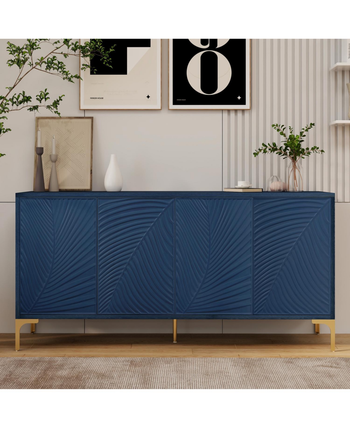 Click here for Modern Carved Sideboard - Light Blue - Light blue prices