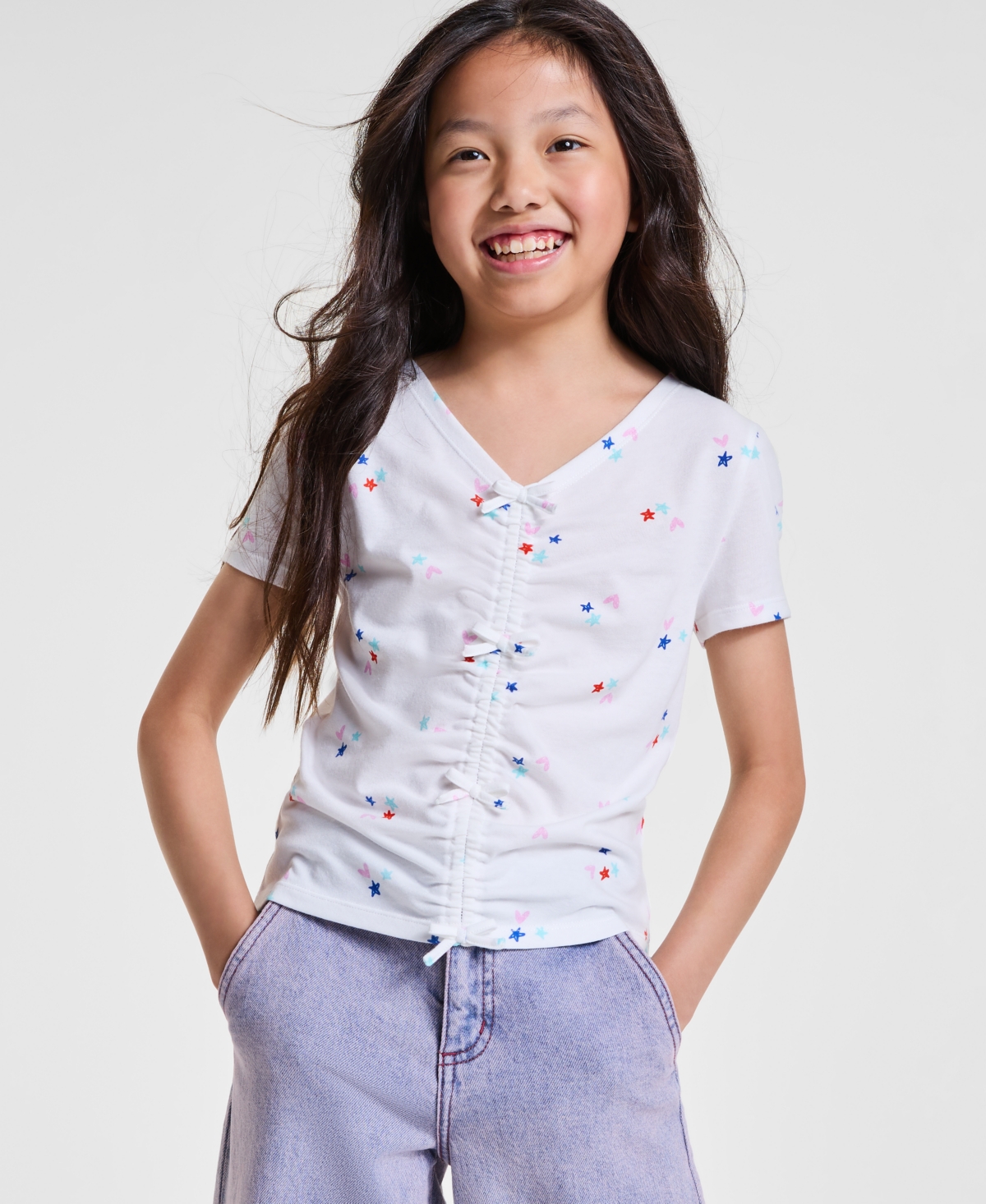 Click here for Epic Threads Little & Big Girls Doodle-Print Bow T... prices