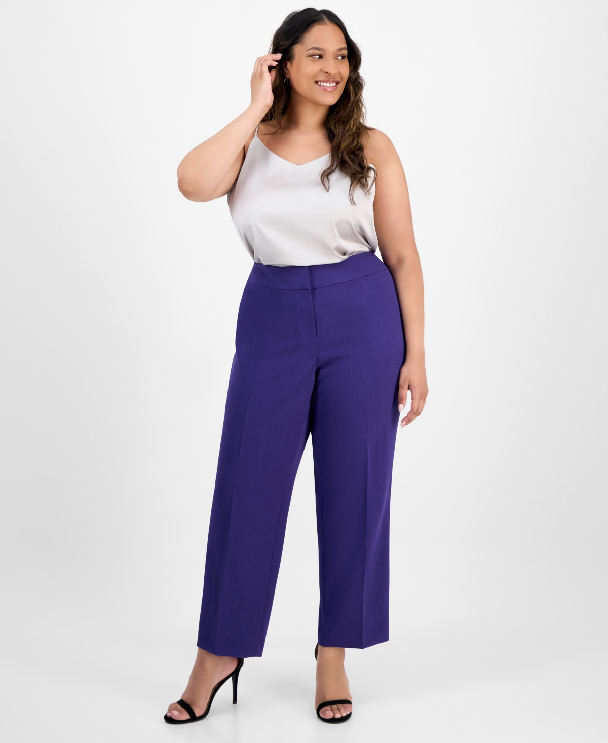 Click here for Kasper Plus Size High-Rise Slim-Leg Pants - Regal... prices