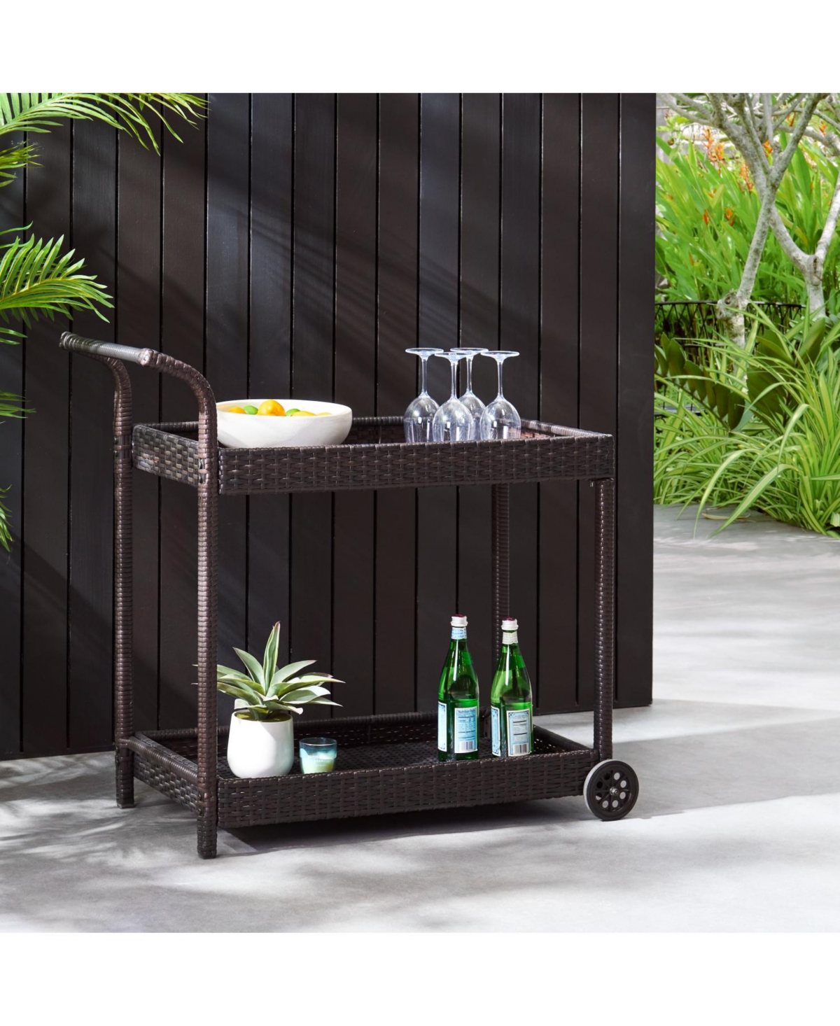 Click here for Mobile Resin Wicker Bar Cart - Entertain with Ease... prices