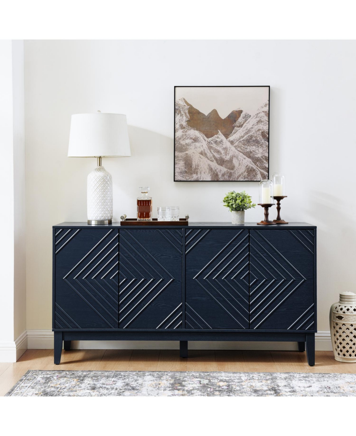 Click here for Blue Farmhouse Buffet Cabinet - 60.5" Sideboa... prices
