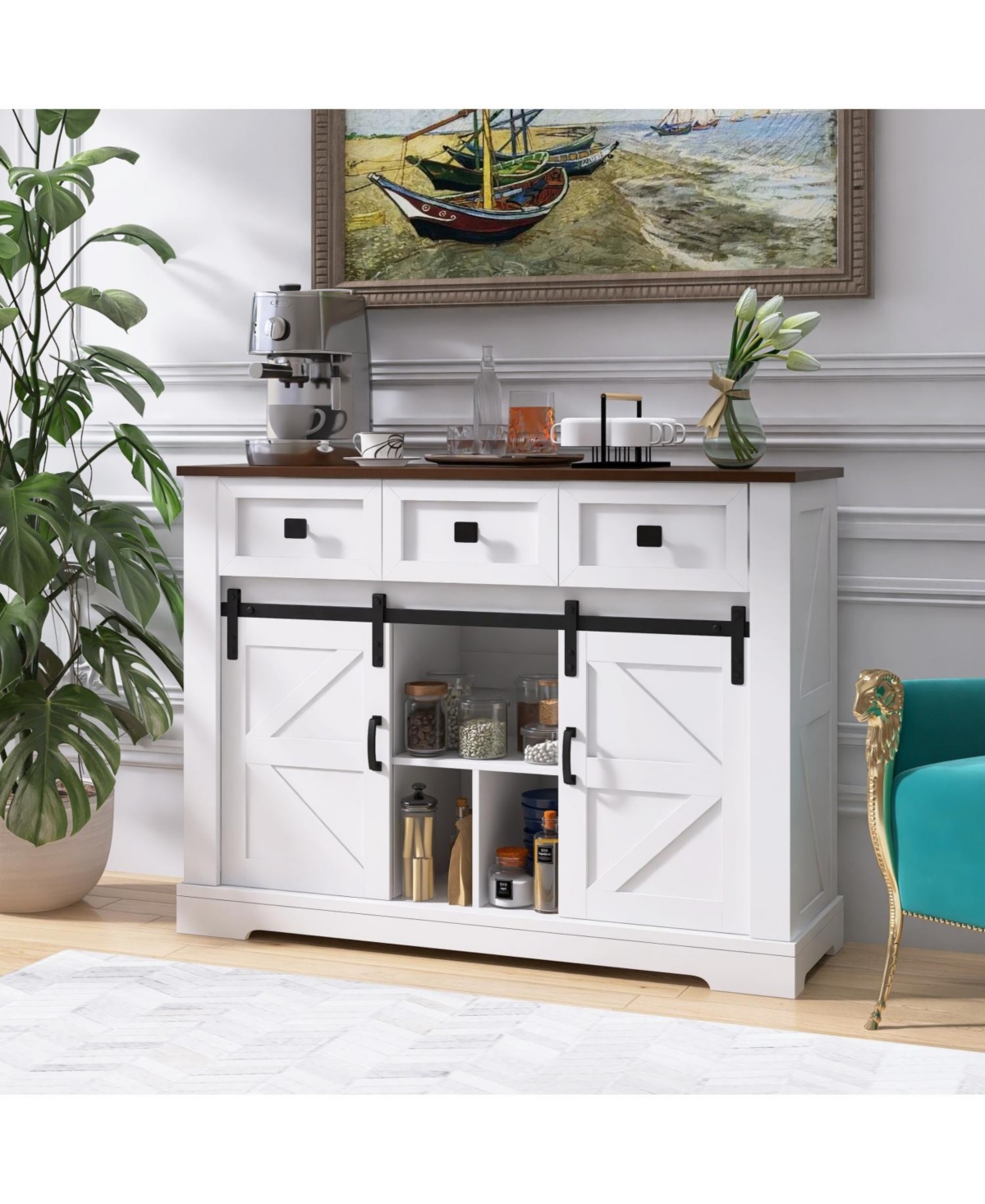 Click here for Farmhouse Buffet Cabinet with Storage & Sliding Do... prices