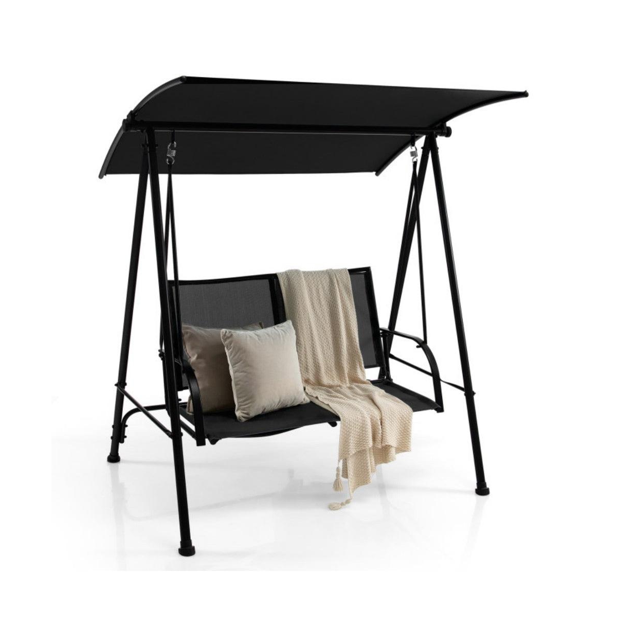 Click here for 2-Seat Outdoor Canopy Swing with Comfortable Fabri... prices