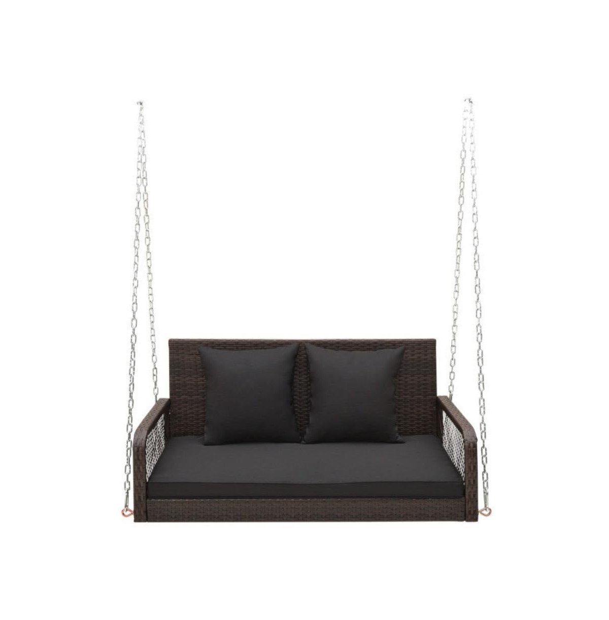 Click here for 2-Person Outdoor Wicker Porch Swing with Seat and... prices