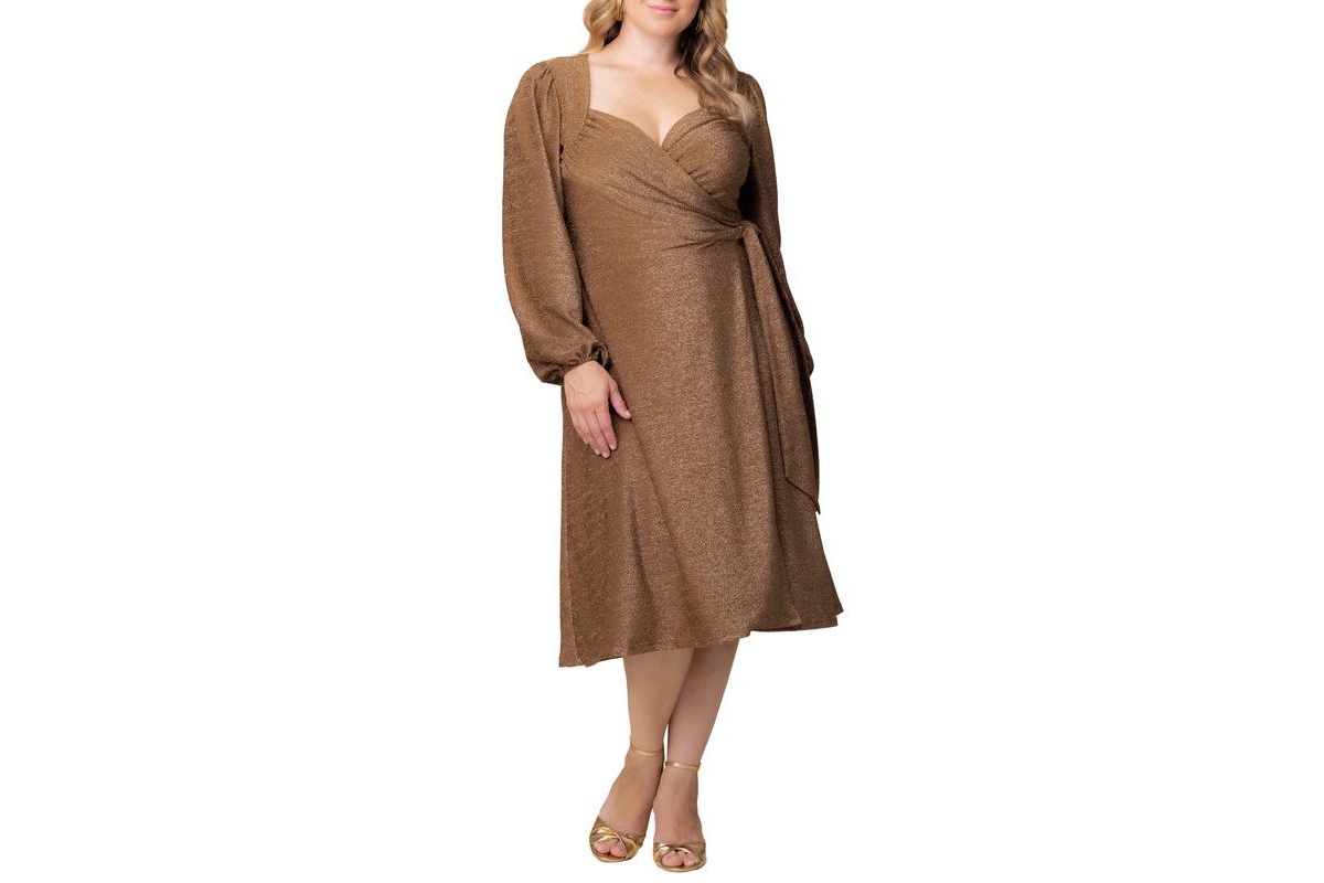 Click here for Kiyonna Plus Size Socialite Sweetheart Wrap Dress... prices