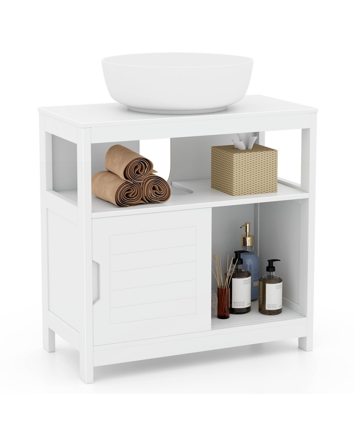 Click here for Pedestal Sink Storage Cabinet with 2 Sliding Doors... prices