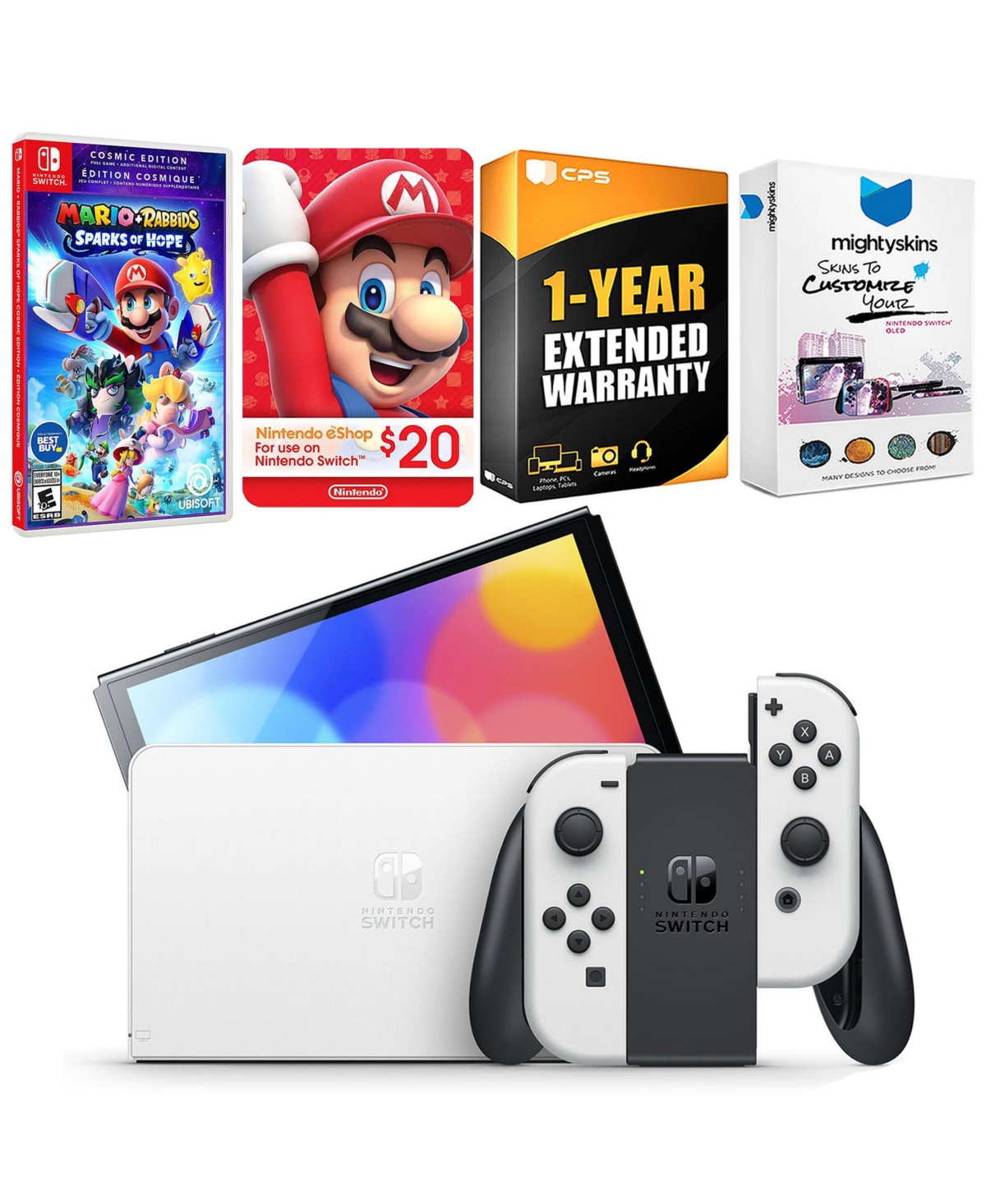Click here for Nintendo Switch White Oled Console with Mario + Ra... prices