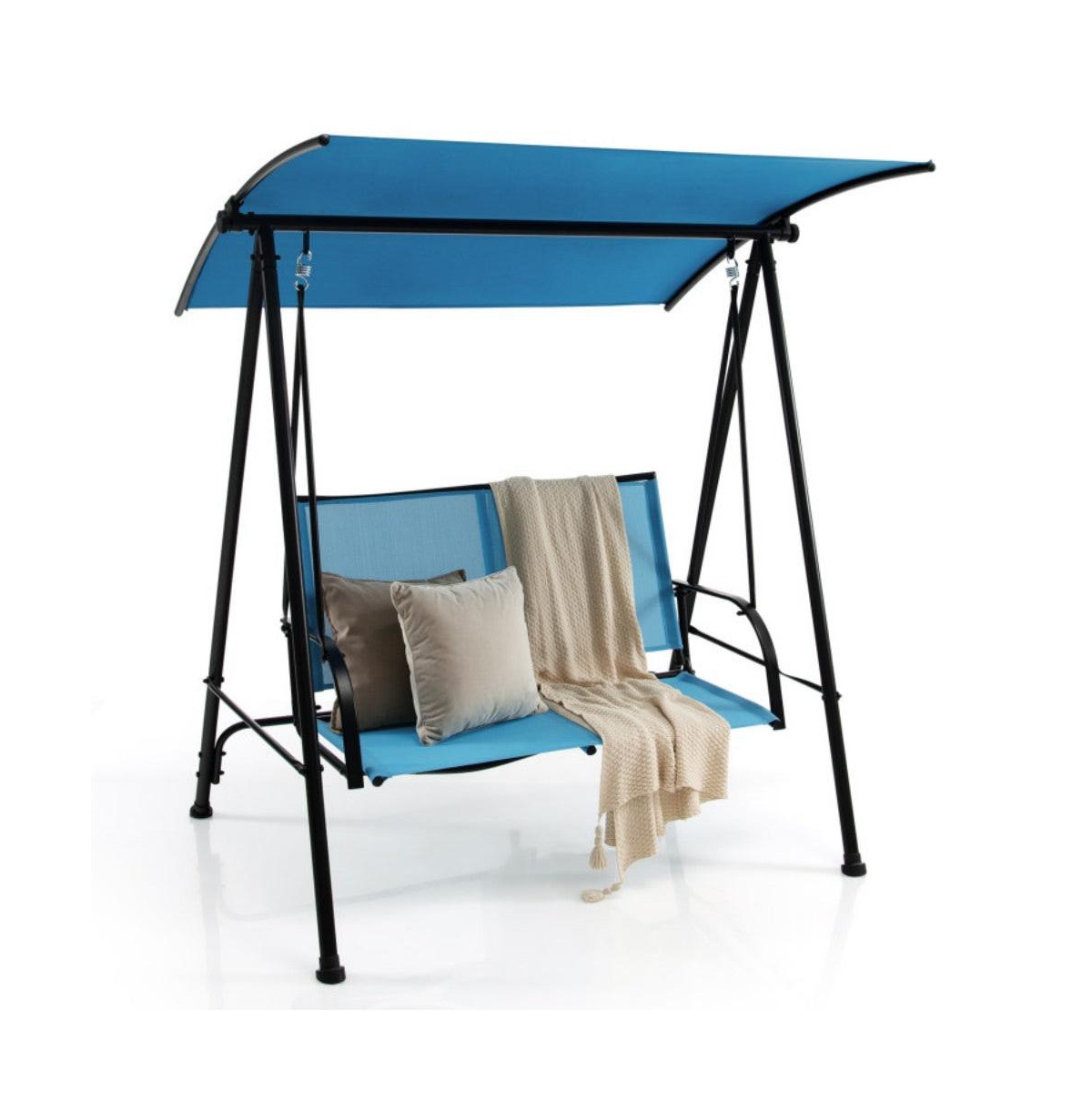 Click here for 2-Seat Outdoor Canopy Swing with Comfortable Fabri... prices