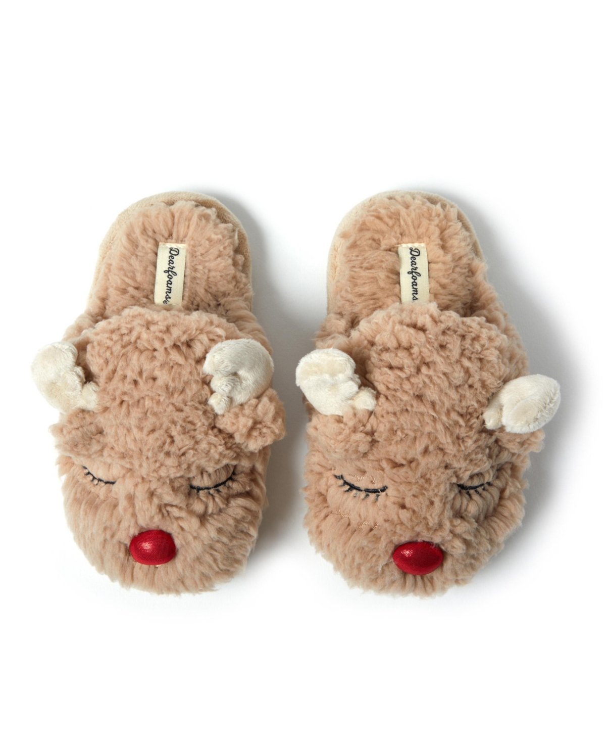 Click here for Dearfoams Kids Holiday Christmas Reindeer Scuff Sl... prices