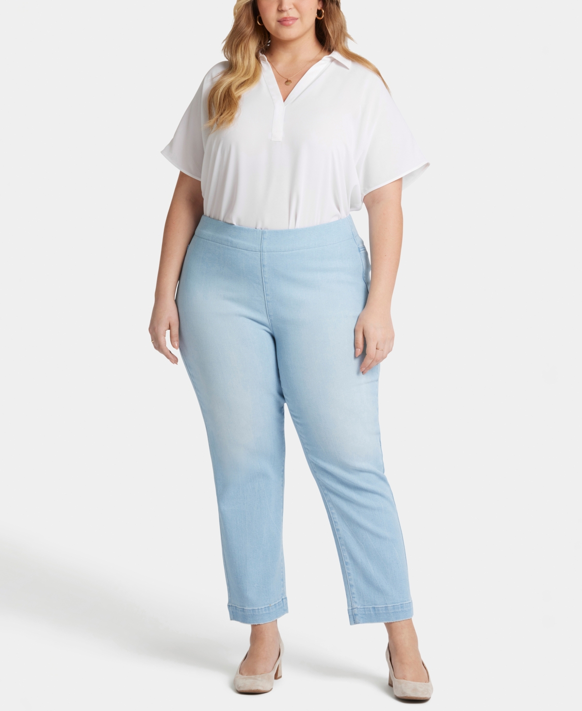 Nydj Plus Size Bailey Relaxed Ankle Pull On Jeans - Santorini