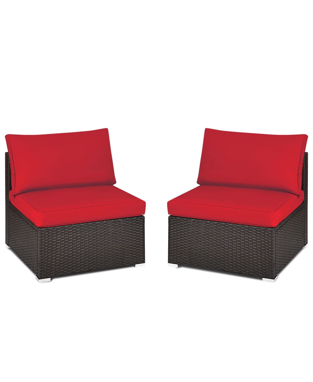 Click here for Gymax 2PCS Patio Wicker Rattan Sectional Armless C... prices