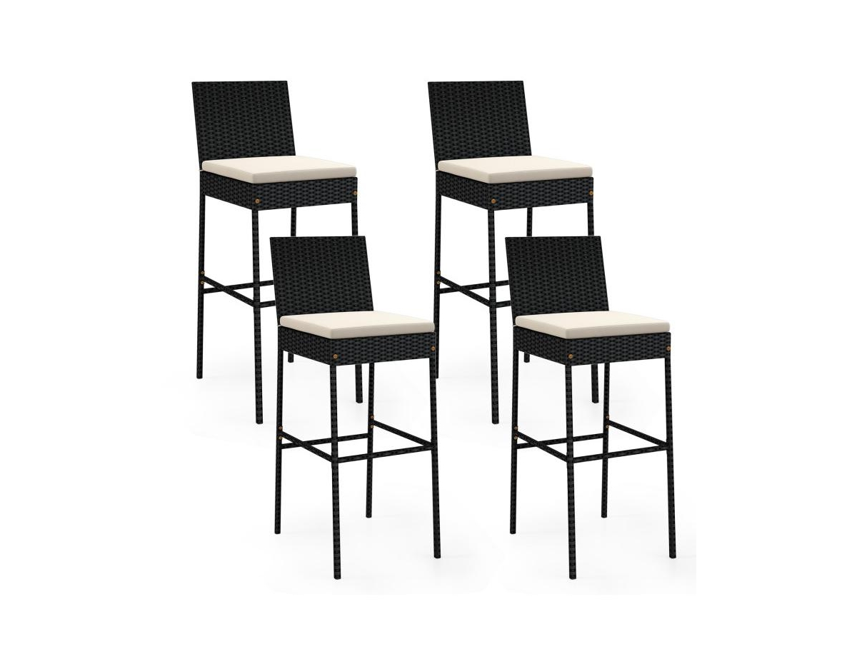Click here for Patio Bar Stools Set of 4 with Footrest and Backre... prices