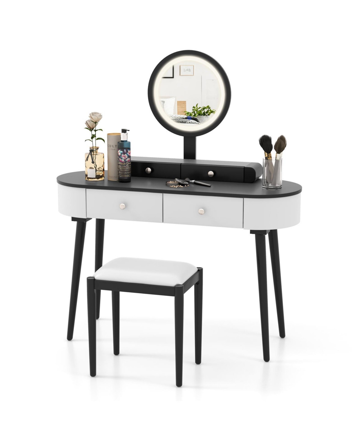 Click here for Makeup Vanity Table Set with Led Mirror and 3 Spac... prices