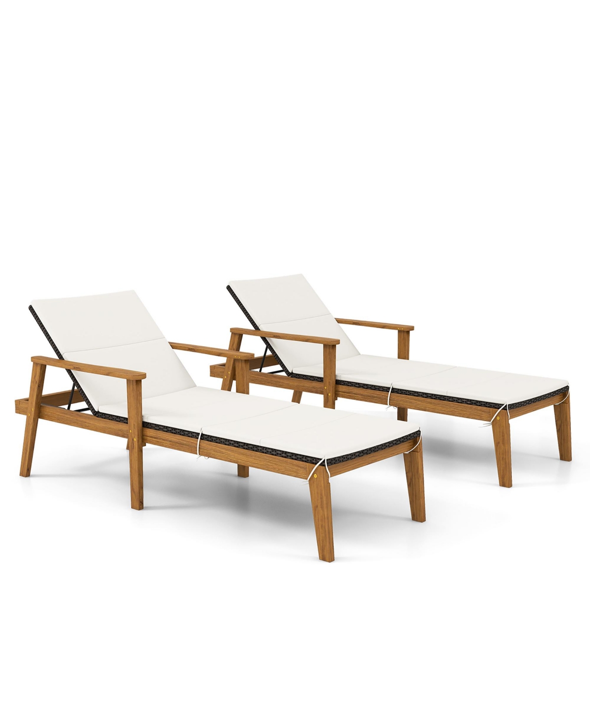 Click here for Gymax Outdoor Chaise Lounge Chair Set of 2 w/ Armr... prices