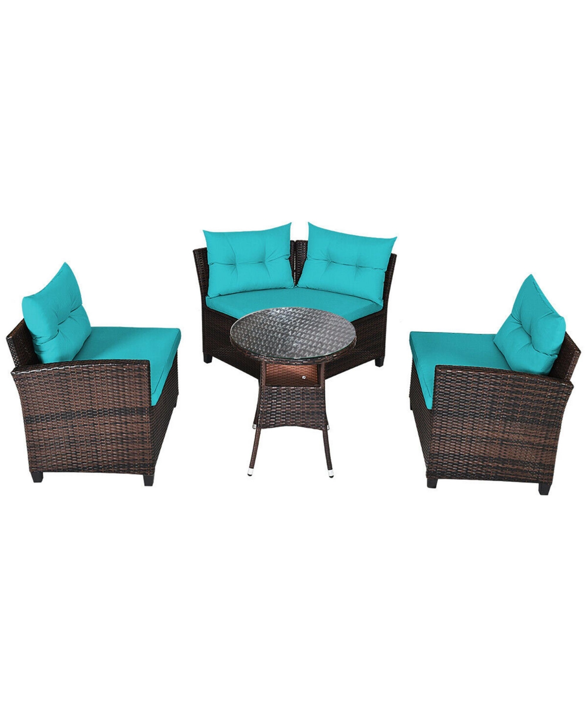 Click here for Gymax 4PCS Patio Furniture Set Outdoor Rattan Sect... prices