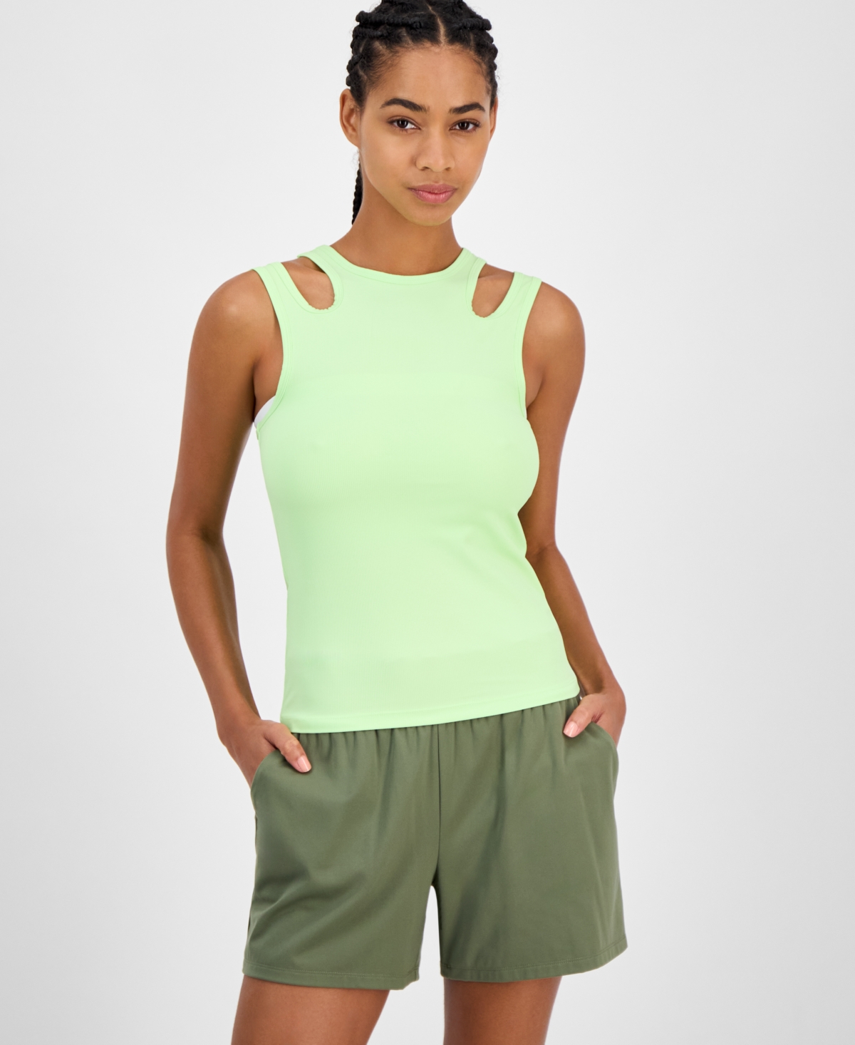 Click here for Id Ideology Womens Cutout Ribbed Tank Top  Exclusi... prices