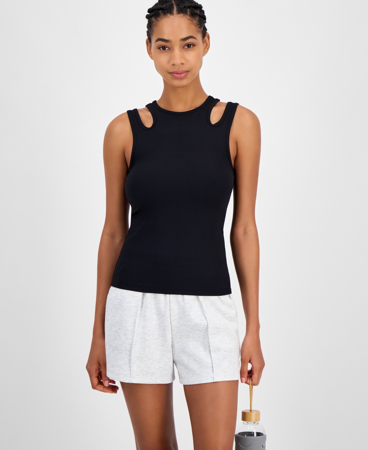 Click here for Id Ideology Womens Cutout Ribbed Tank Top  Exclusi... prices