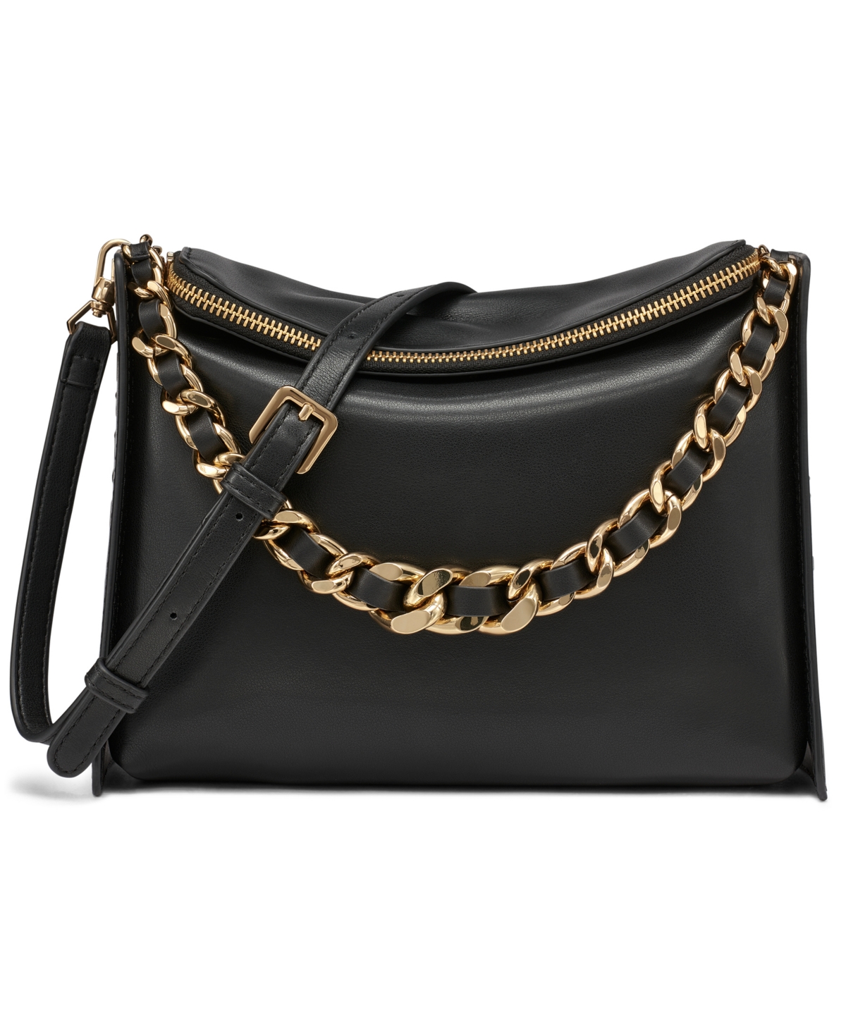 Karl Lagerfeld Paris Brielle Leather Crossbody - Black/gold