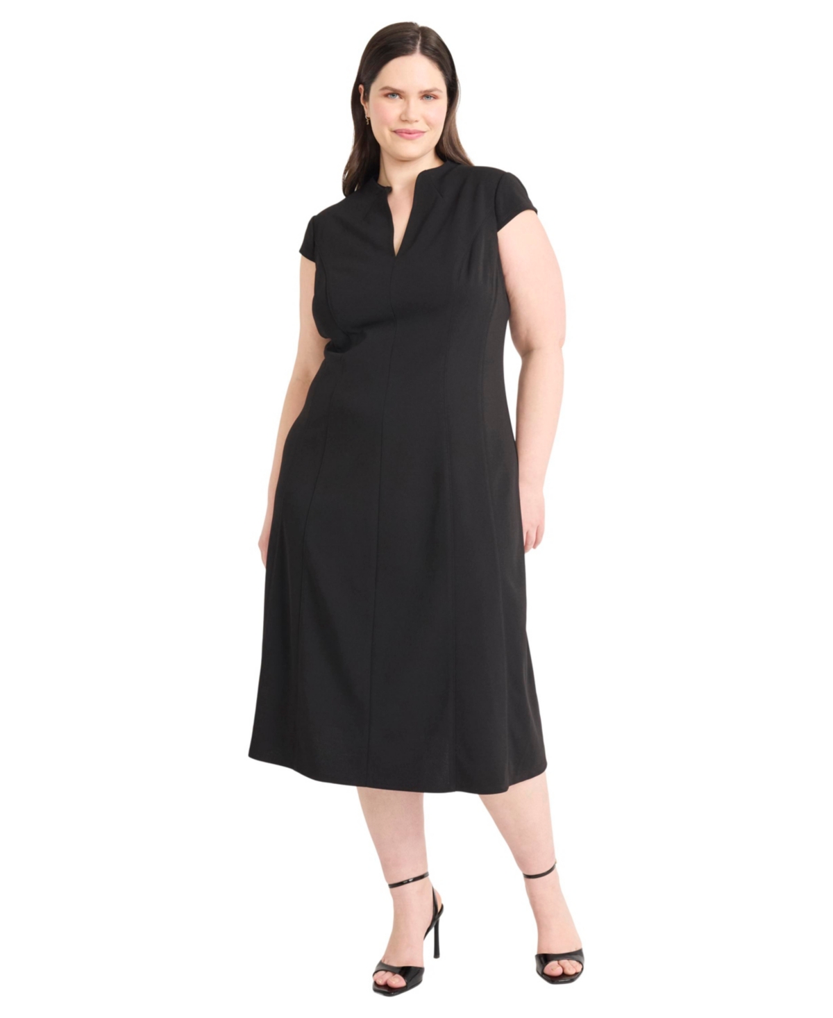 Click here for Maggy London Plus Size Cap Sleeve A-Line Dress - B... prices