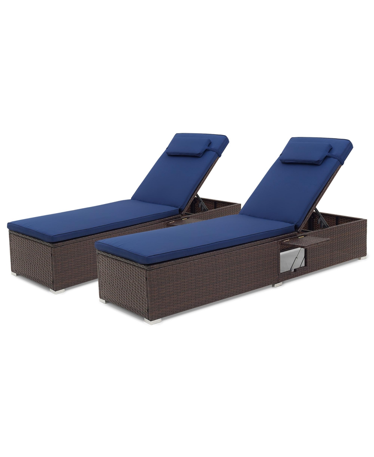 Click here for Gymax 2PCS Chaise Lounge w/ 6-level Backrest Comfy... prices