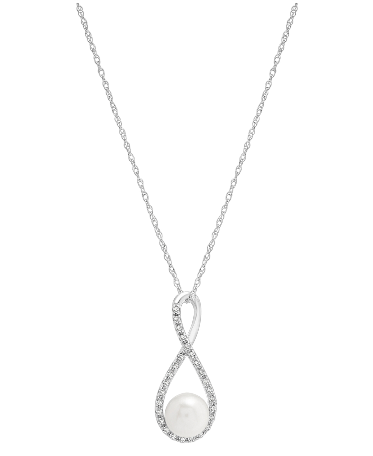Click here for Cultured Freshwater Pearl (6mm) & Diamond (1/10 ct... prices