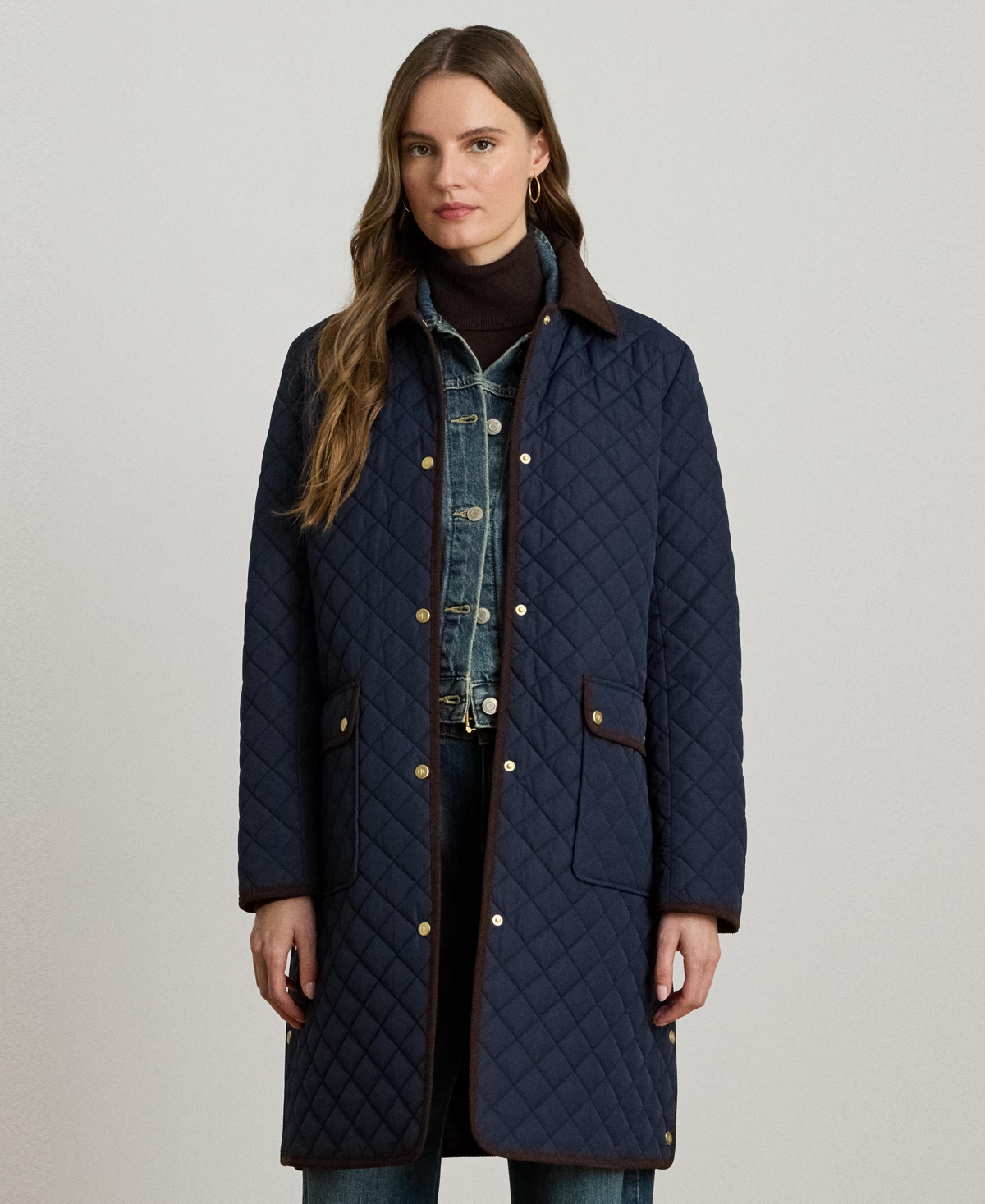 Click here for Lauren Ralph Lauren Womens Quilted Coat - Dark Nav... prices