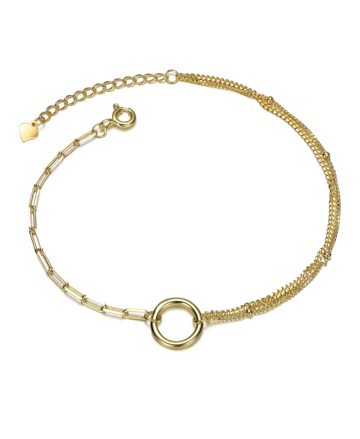 Click here for 14K Gold Plated with Circular Charm Dual Chain Bra... prices