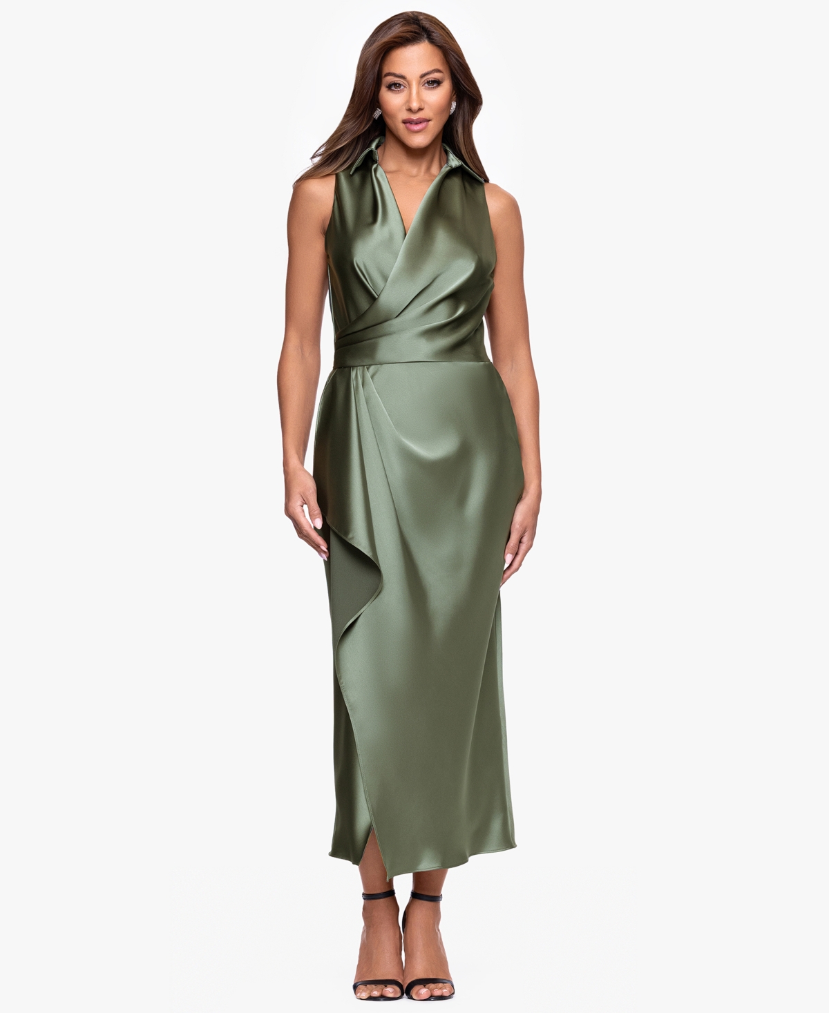 Click here for Xscape Womens Collar Sleeveless Sheath Midi Dress... prices