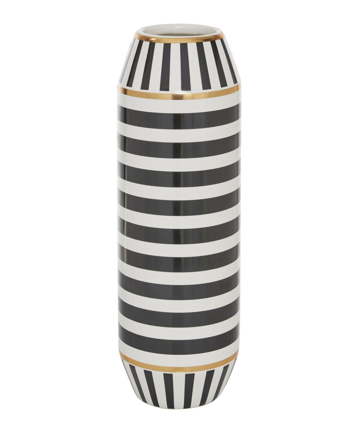 Click here for Rosemary Lane Ceramic 16 Striped Modern Vase - Bla... prices