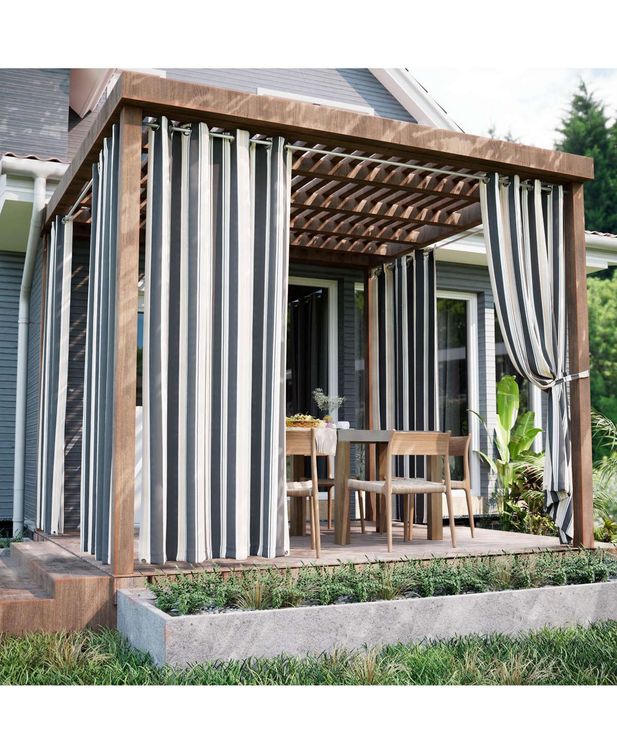 Click here for Outdoor Window Covering Cabana Wide Stripe Grommet... prices